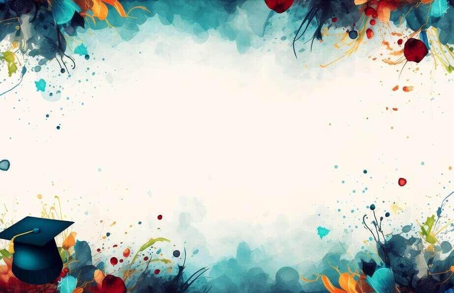 Download Colorful Paint Splatters Background with Graduation Cap and ...