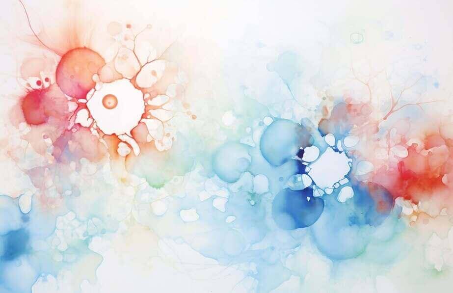 Download Abstract Watercolor Painting with Colorful Floating Dots ...