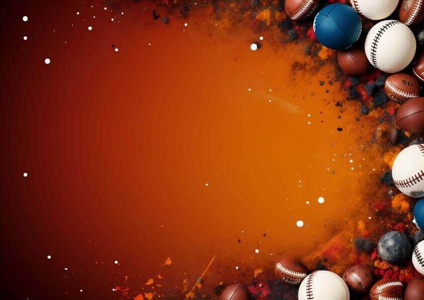 Download Colorful Sports Balls on Orange Background Backgrounds Online ...