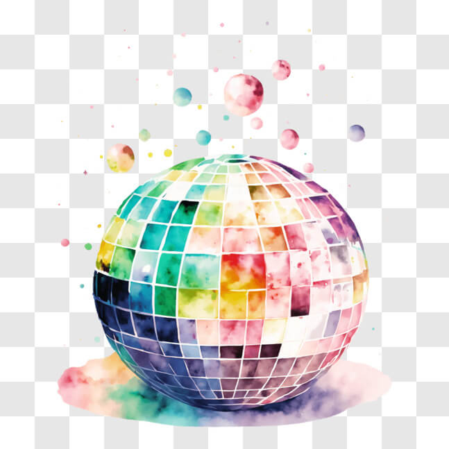 Download Colorful Disco Ball Floating in the Air PNGs Online - Creative ...