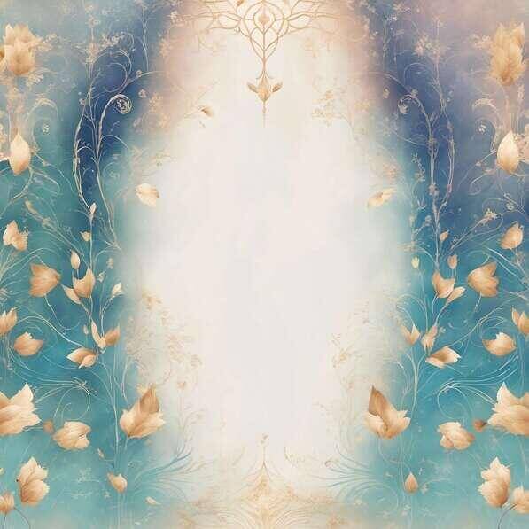 Download Ornate Frame with Blue Background and Gold Flowers Backgrounds ...