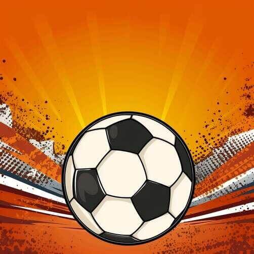 Download Soccer ball on orange and brown watercolor background ...