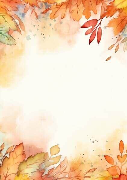 Download Fall-themed Watercolor Background with Autumn Leaves and ...