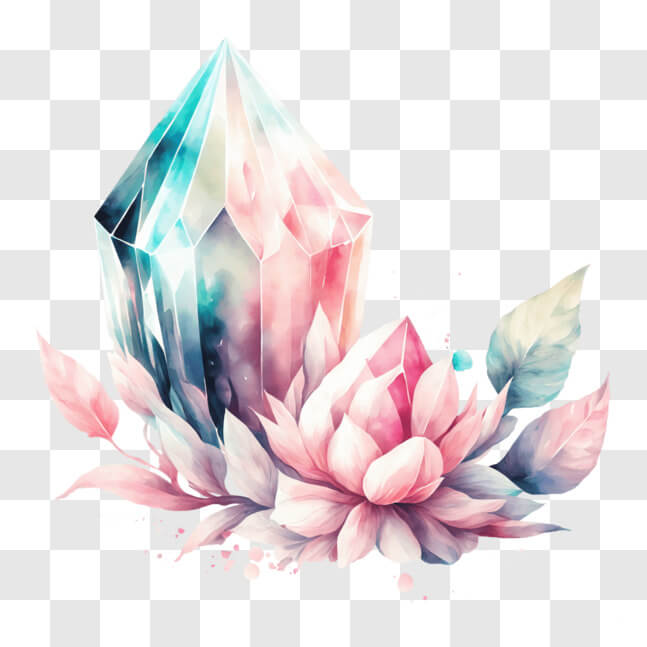 Download Abstract Crystal and Flowers Painting - Gemstones PNGs Online ...