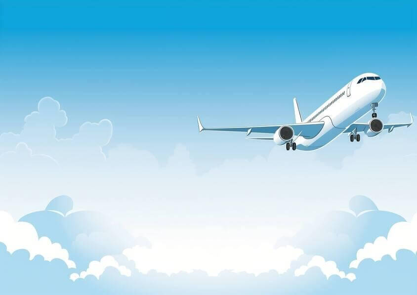 Download White Airplane Flying in Blue Sky with Clouds Backgrounds ...
