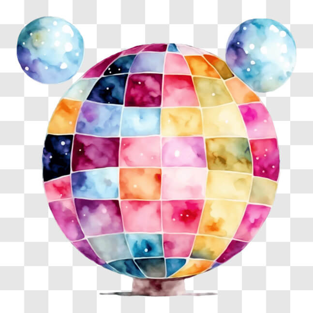 Download Colorful Disco Ball with Mickey Mouse Ears PNGs Online ...