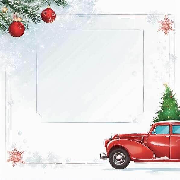 Download Vintage Car Parked in Front of Christmas Tree Backgrounds ...