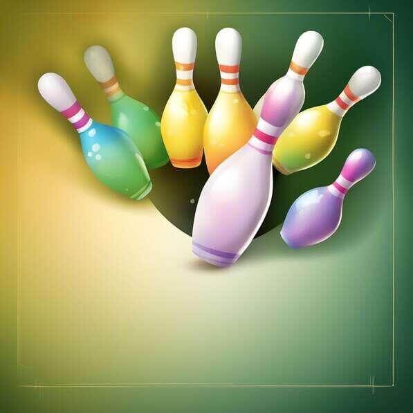 Download Colorful Bowling Pins on Green Background Backgrounds Online ...