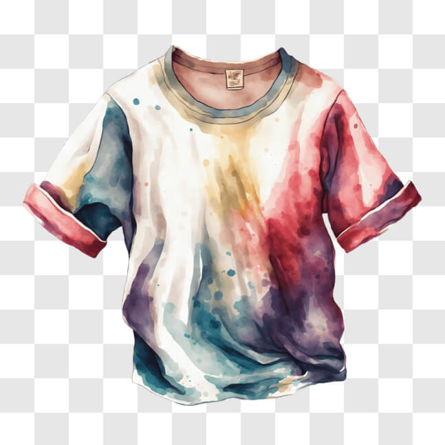 Download Colorful Watercolor Painted T-Shirt on Canvas PNGs Online ...