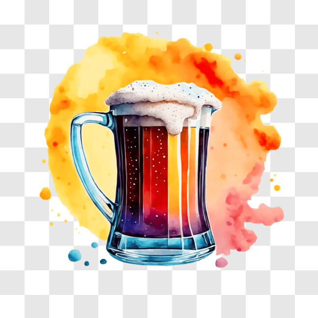 Download Colorful Beer Glass with Paint Splashes PNGs Online - Creative ...