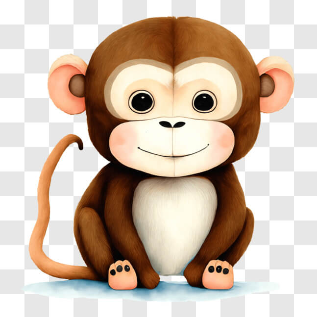 Download Curious Monkey Sitting on the Ground PNGs Online - Creative ...