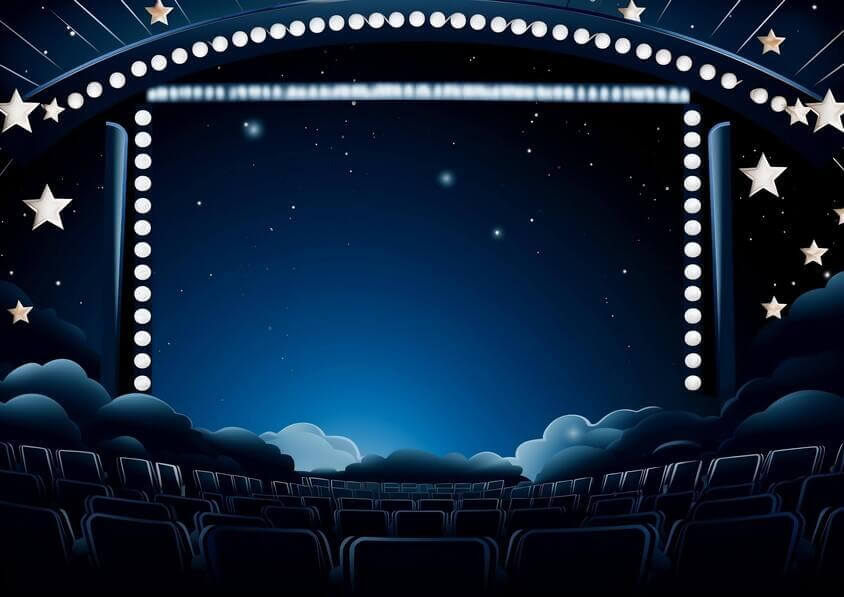 Download Empty Theater Stage with Lights and Stars in the Background ...