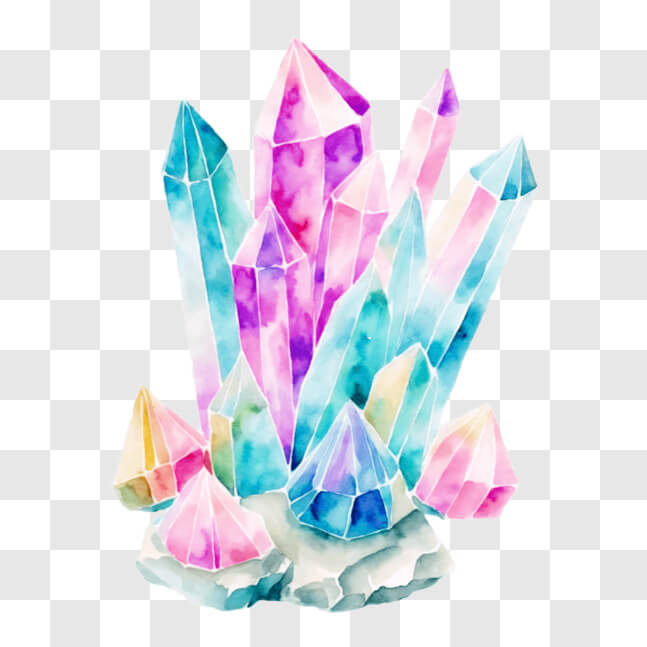 Download Colorful Cluster of Crystals for Home and Office Decor PNGs ...