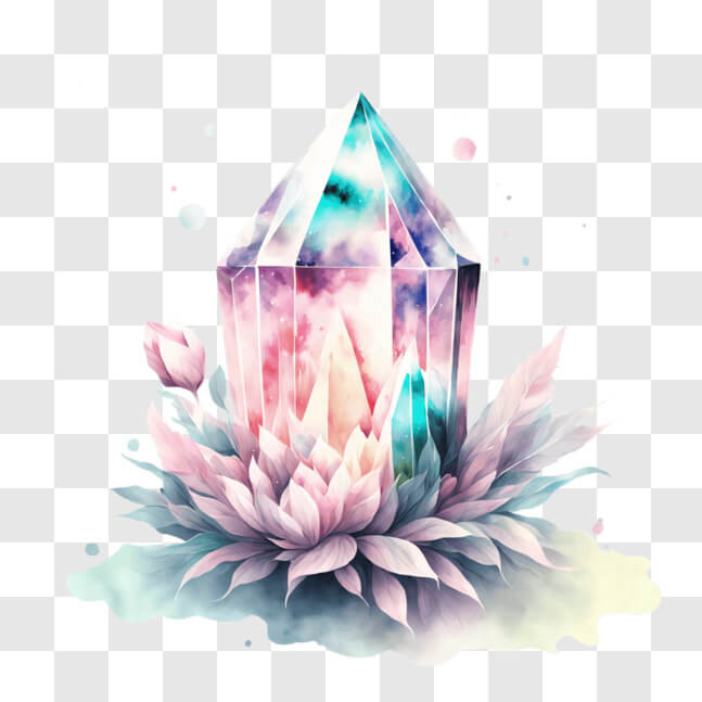 Download Colorful Crystal with Flower Arrangement PNGs Online ...