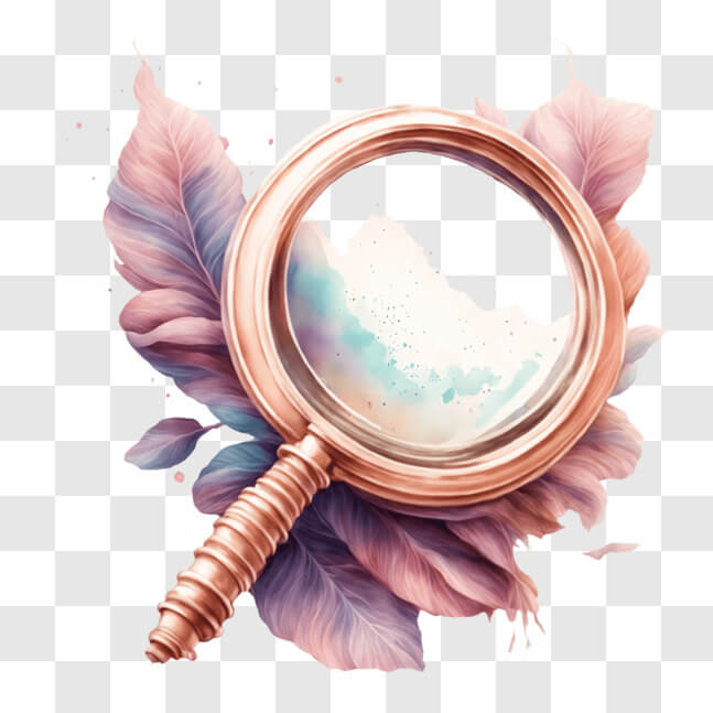 Download Magnifying Glass with Flowers and Leaves PNGs Online ...