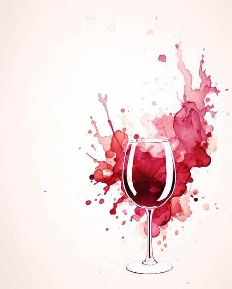 Download Abstract Red Wine Glass on Splattered Paint Background ...