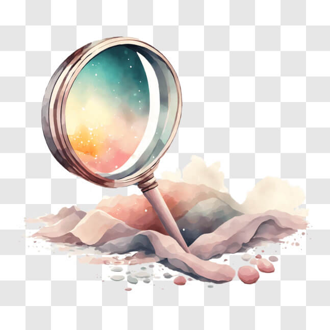 Download Magnifying Glass on Sand and Powder PNGs Online - Creative Fabrica