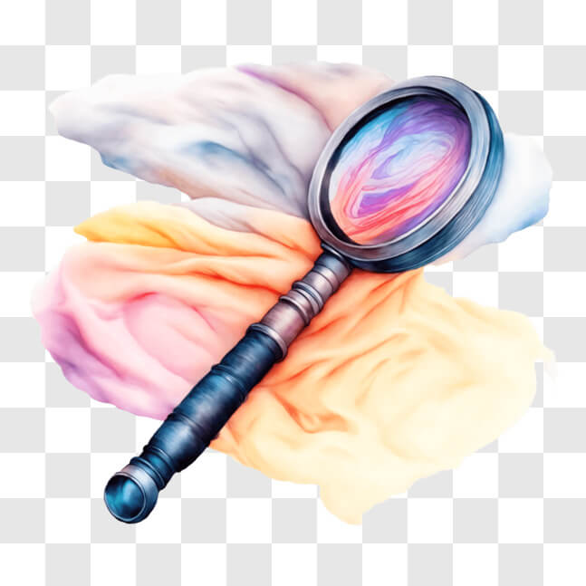 Download Magnifying Glass on Colorful Fabric PNGs Online - Creative Fabrica