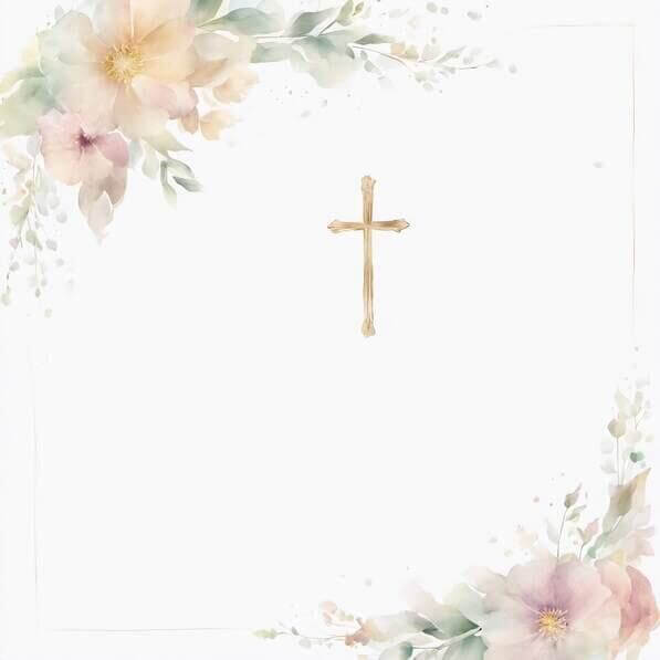 Download Baptism Card with Cross and Flowers Backgrounds Online ...