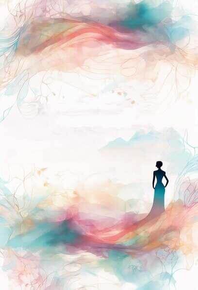 Download Woman Standing in front of Abstract Watercolor Painting ...
