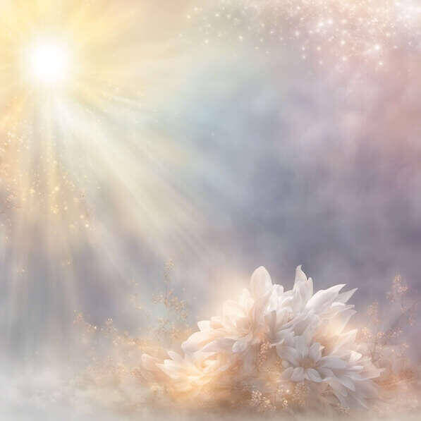 Download Fantasy-inspired background with white flowers and bright sun ...