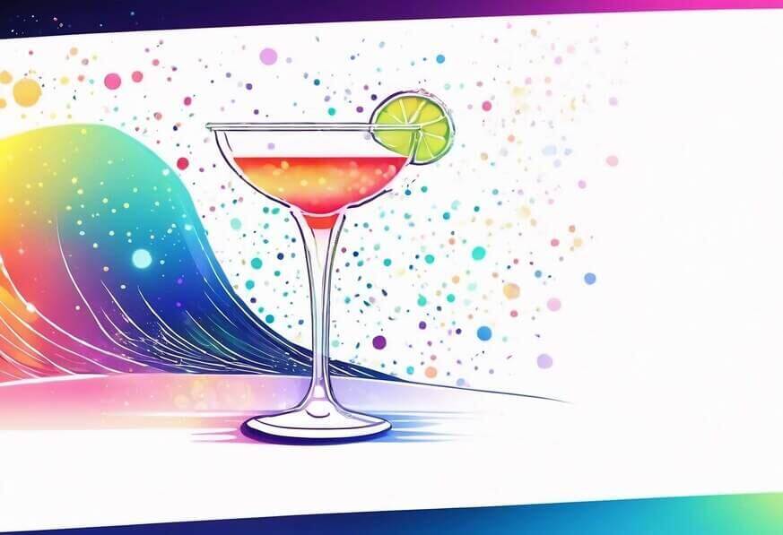 Download Colorful Abstract Wave Background with Cocktail Glass ...