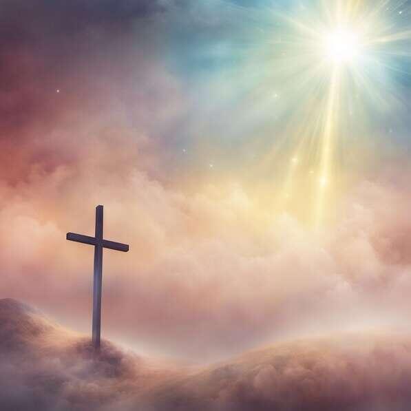 Download Kruis op heuvel met zonlicht - Symbool van Geloof en ...