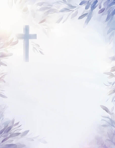 Download Watercolor Religious Background with Cross and Leaves ...
