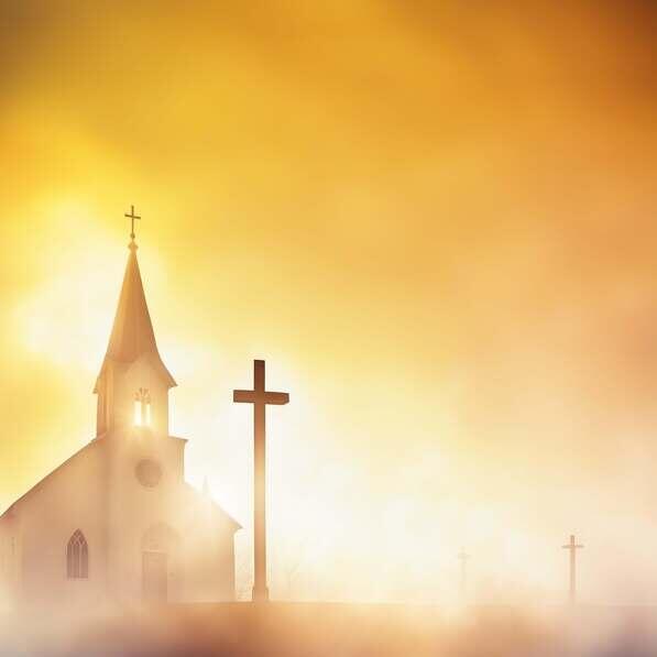 Download Misty Church Building with Crosses Backgrounds Online ...