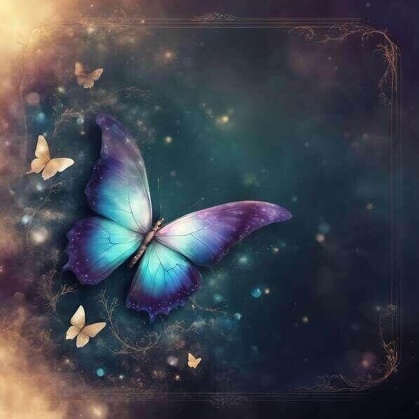 Download Blue Butterfly Wall Art with Ethereal Atmosphere Backgrounds ...