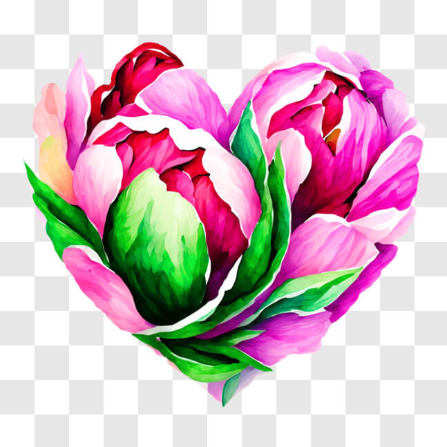 Download Heart-shaped Flower Arrangement in Pink, Green, and Purple ...