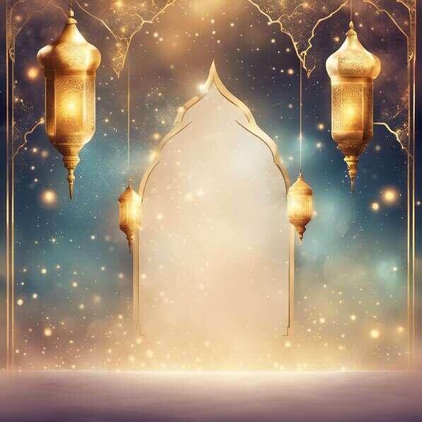 Download Elegant Islamic Background with Golden Lanterns and Archway ...
