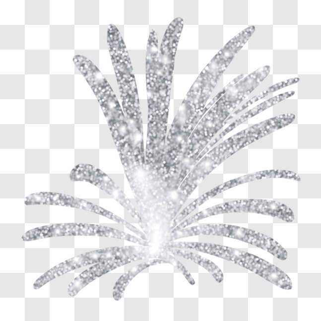 Download Silver Glitter Flower Decoration for the Holiday Season PNGs ...