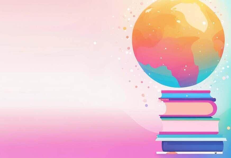 Download Stapel boeken met wereldbol Achtergronden online op Creative ...