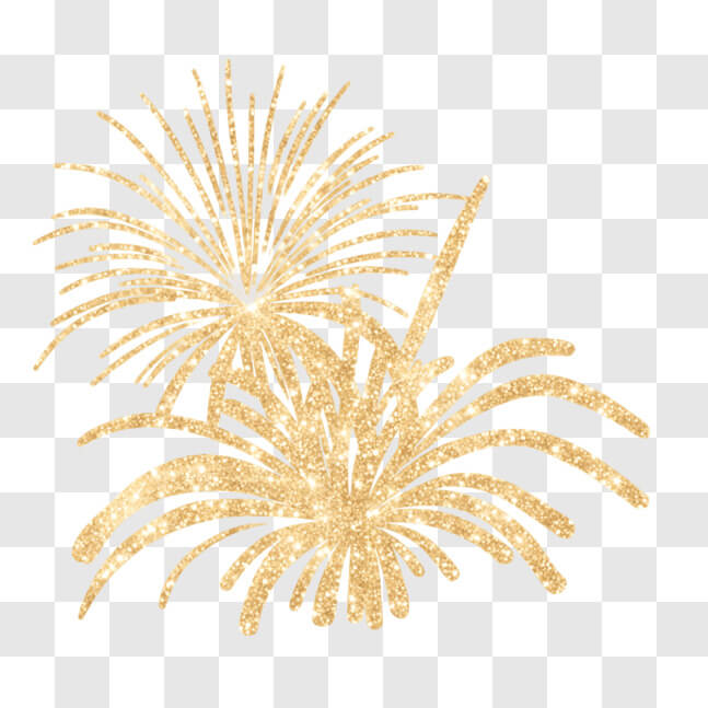 Download Golden Glittery Fireworks Design for New Year's Eve PNGs ...