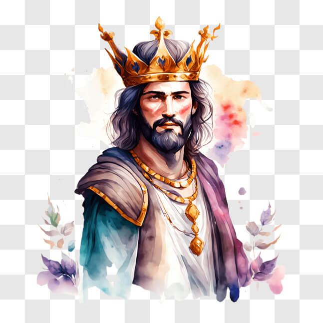 Download Watercolor Painting of King David PNGs Online - Creative Fabrica