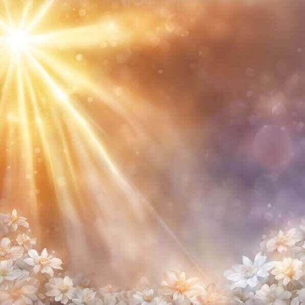 Download Abstract Background with Bright Sun and White Flowers ...