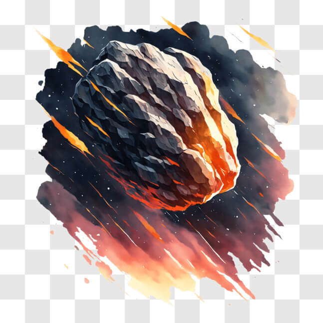 Download Meteorite in Space with Fire Shooting Out PNGs Online ...