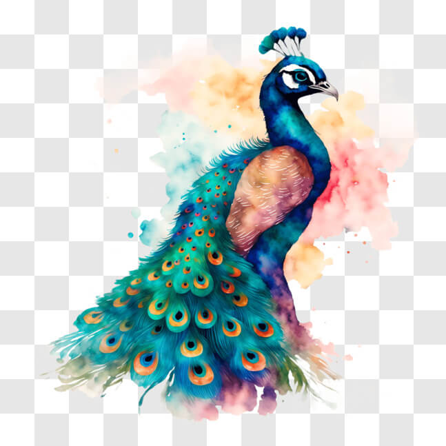 Descarga Colorido Pavo Real de Pie frente a un Fondo Abstracto de ...