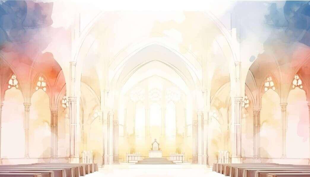 Download Watercolor Illustration of Church Interior Backgrounds Online ...