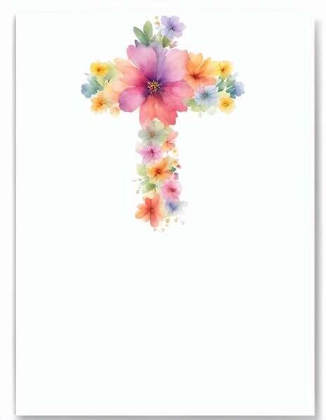 Download Easter Card with Colorful Flower Cross Backgrounds Online ...
