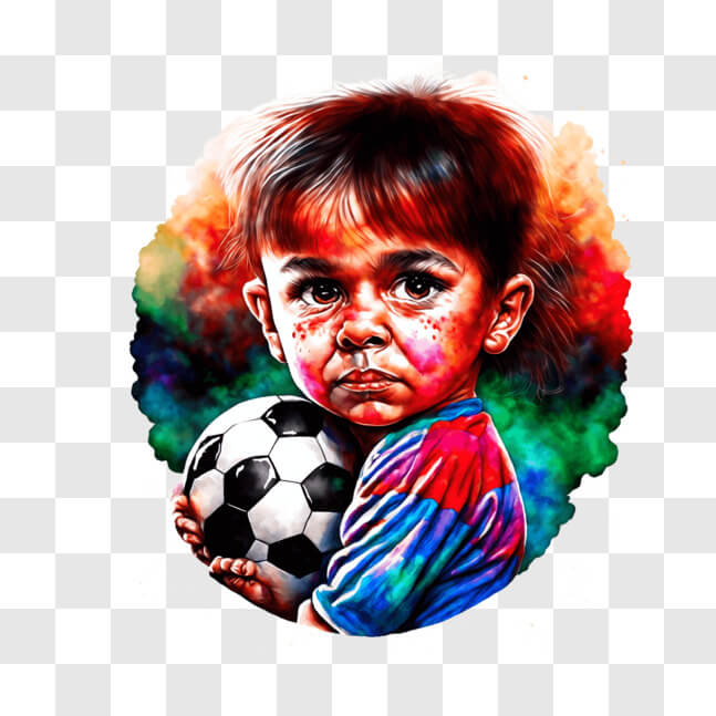 Download Sad Boy Holding Soccer Ball PNGs Online - Creative Fabrica