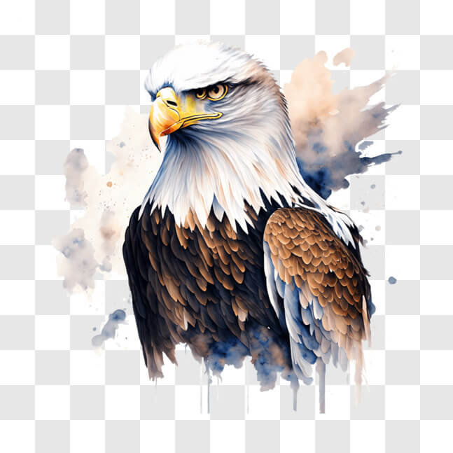 Download Eagle in Flight on Black Background with Watercolor Splash ...