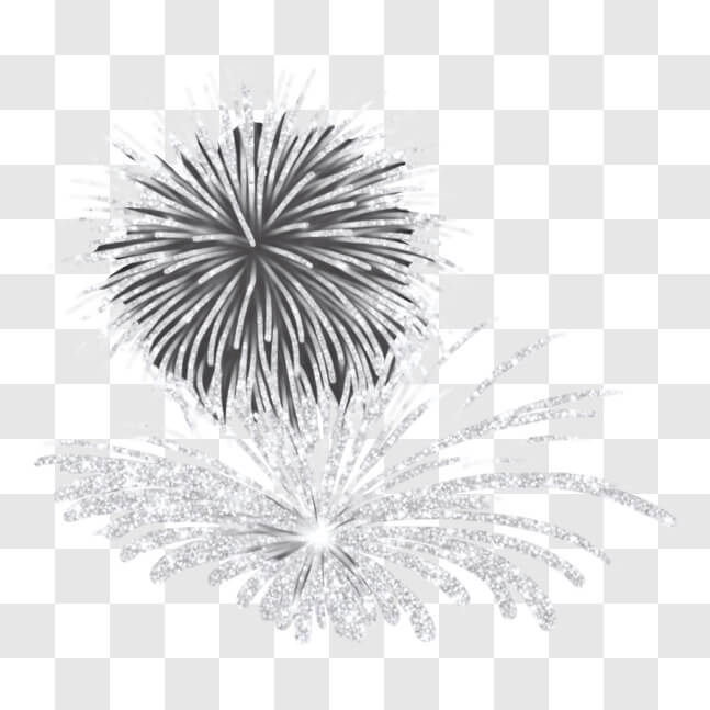 Download Silver and White Fireworks Display in the Sky PNGs Online ...