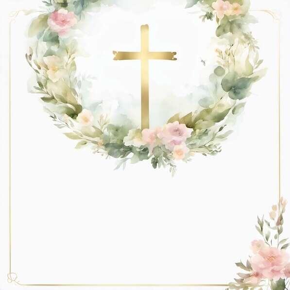 Download Religious Wreath with Cross and Flowers Backgrounds Online ...