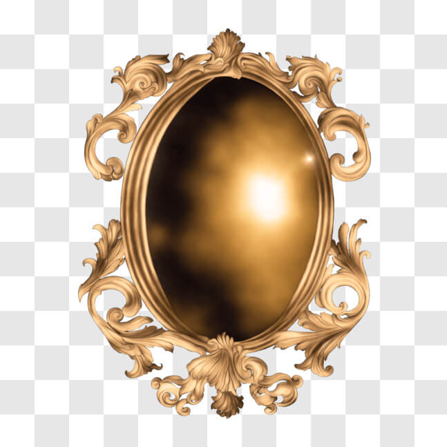 Download Ornate Gold-Framed Mirror with Intricate Carvings and ...