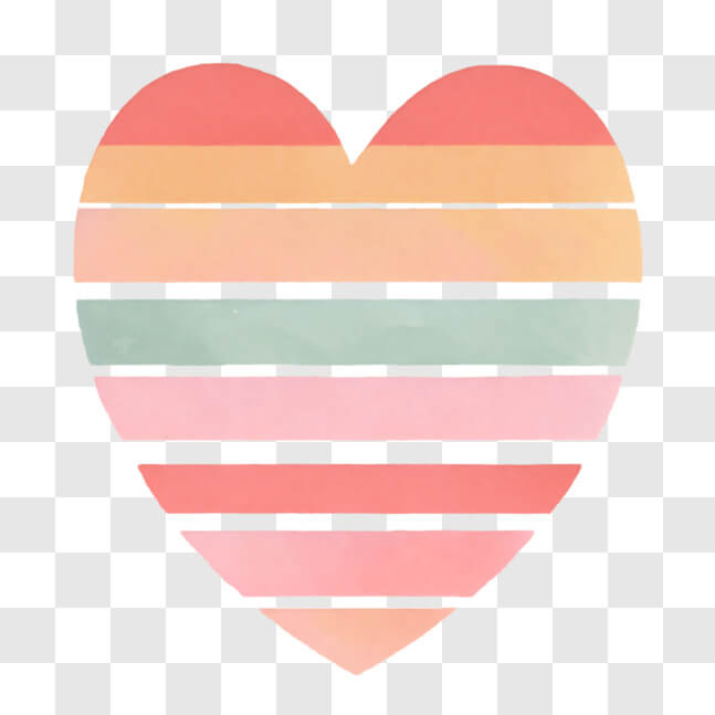 Download Colorful Striped Heart - Love and Friendship Symbol PNGs ...