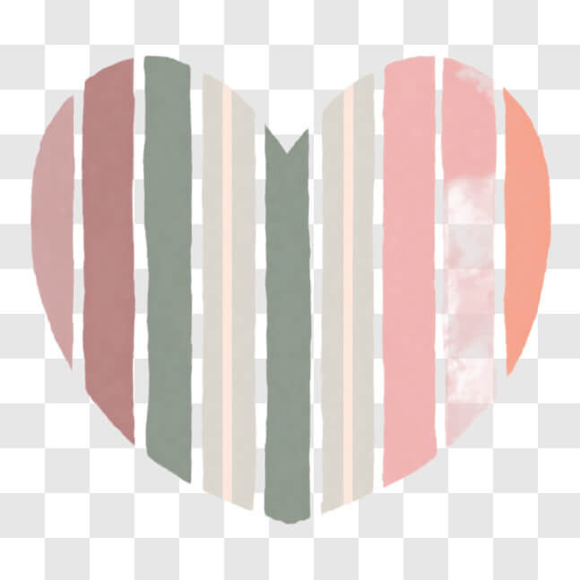 Descarga Dibujo en forma de corazón con rayas rosas, verdes y amarillas ...