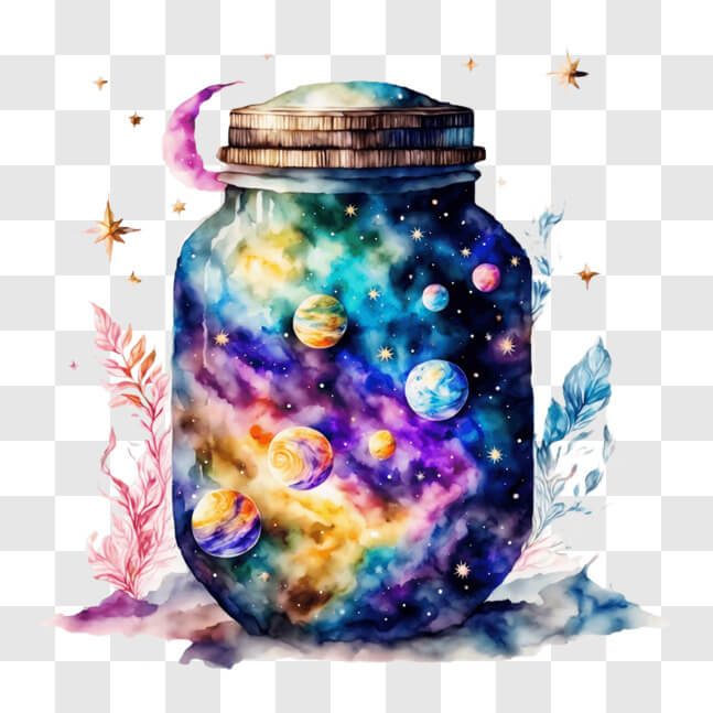 Download Illustration of Planets and Stars in a Jar PNGs Online ...