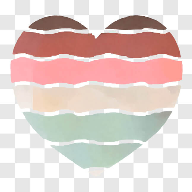 Download Hartvormige Tekening met Veelkleurige Strepen PNGs online op ...